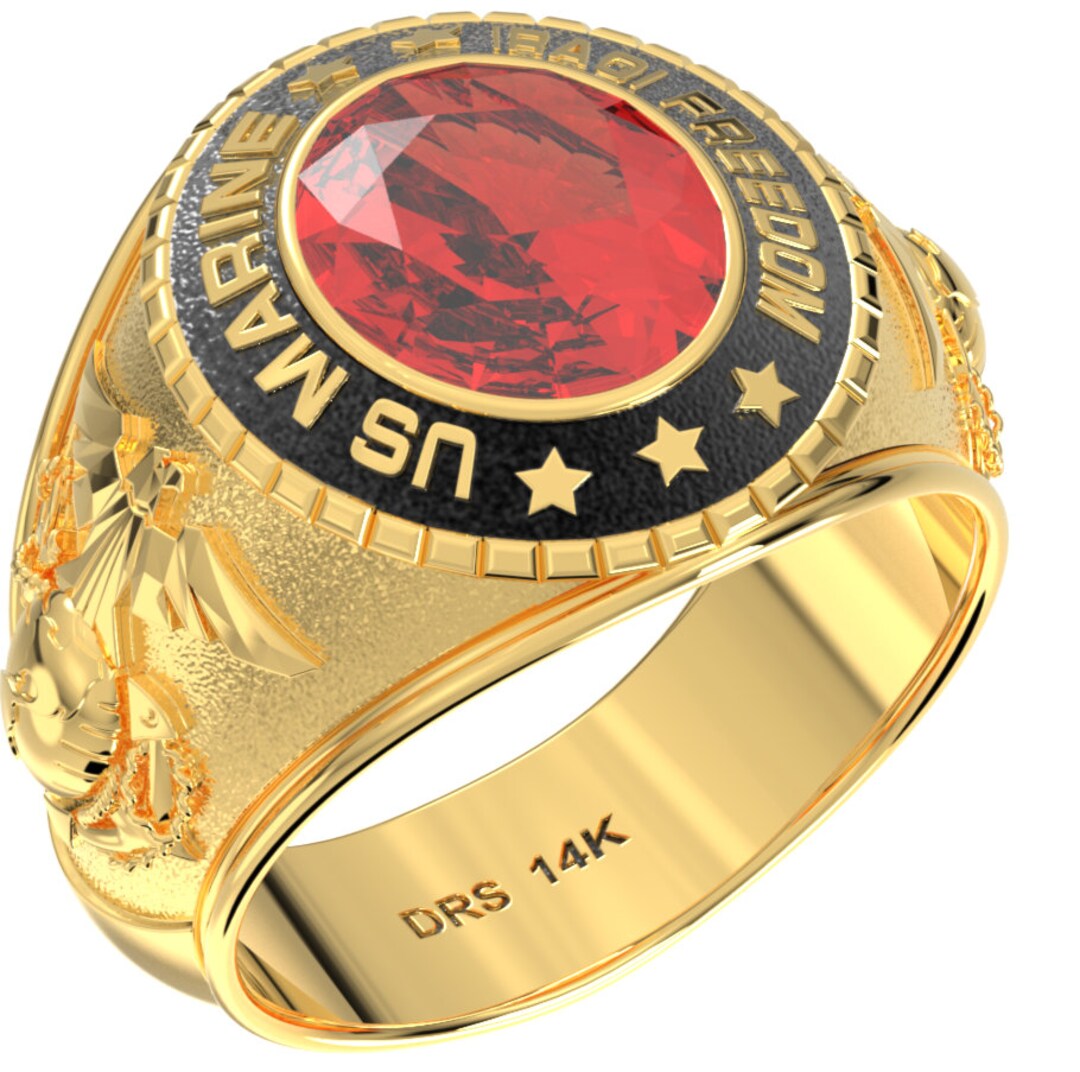 Customizable Iraqi Freedom Men's 10k or 14k Yellow or White Gold US ...