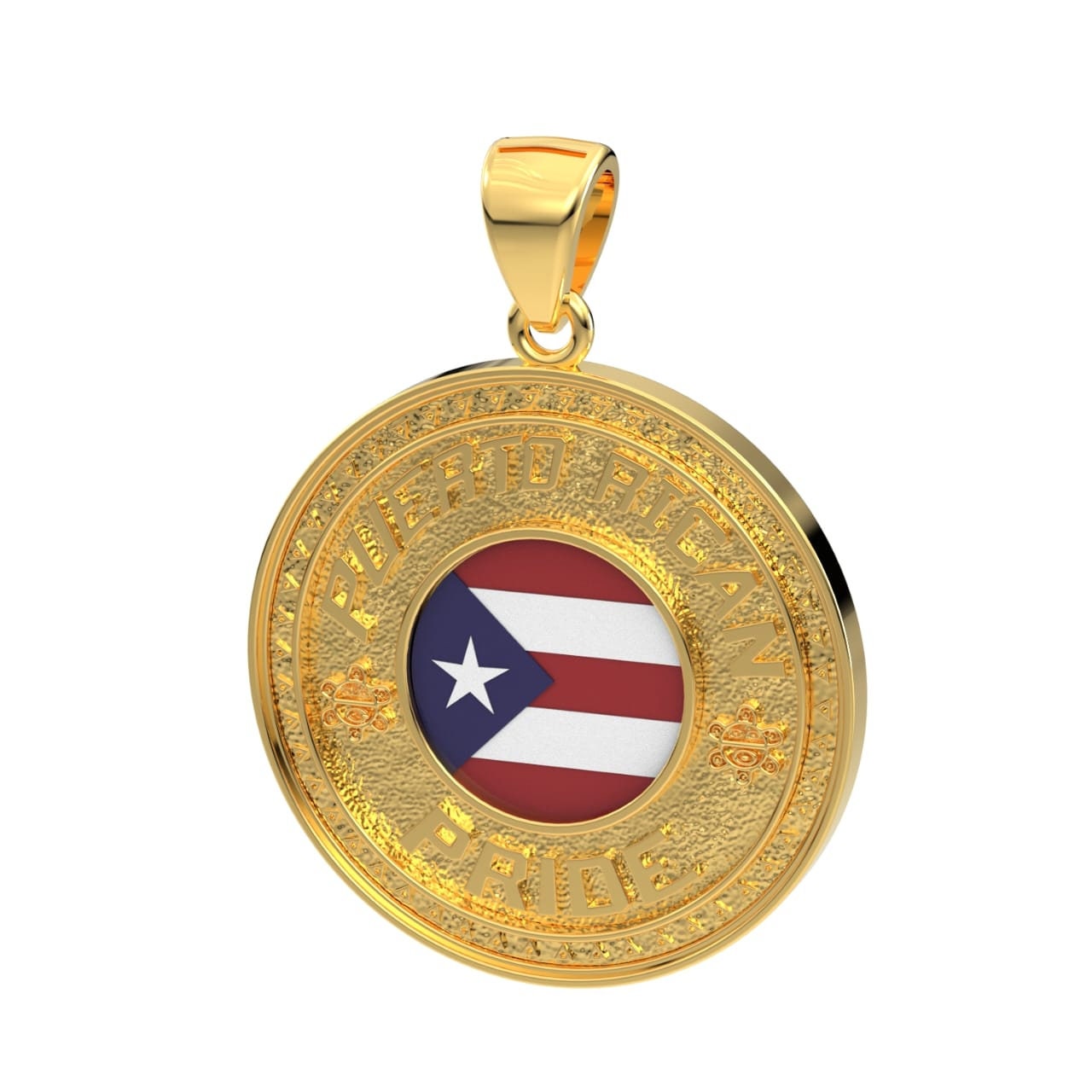 Men's 14k Yellow Gold Puerto Rican Pride Pendant 33mm - Etsy