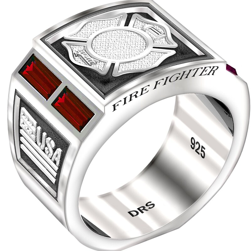 Firefighter Ring - Etsy