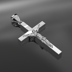 Men's XL Heavy Solid 2in 925 Sterling Silver Crucifix Cross Pendant ...