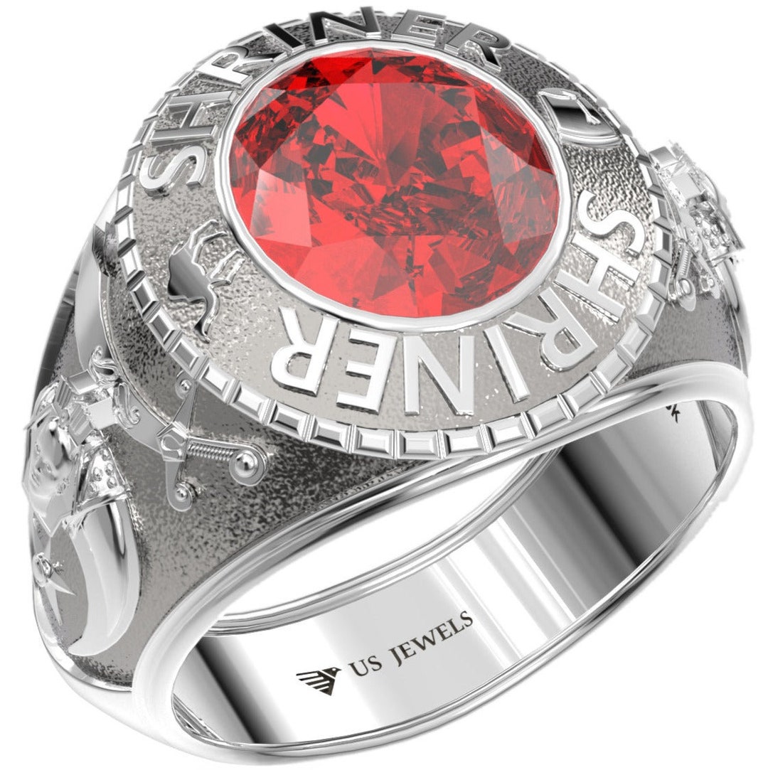 Men's Heavy Solid 925 Sterling Silver Freemason Shriner Class Ring ...