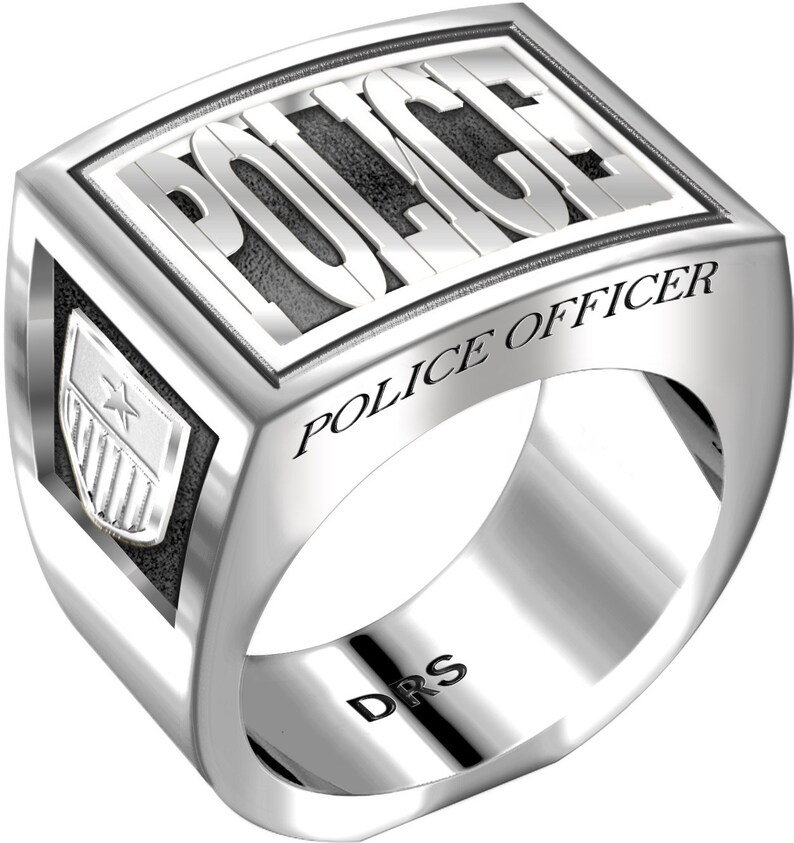 Men's Heavy 0.925 Sterling Silver Police Ring Band - Etsy
