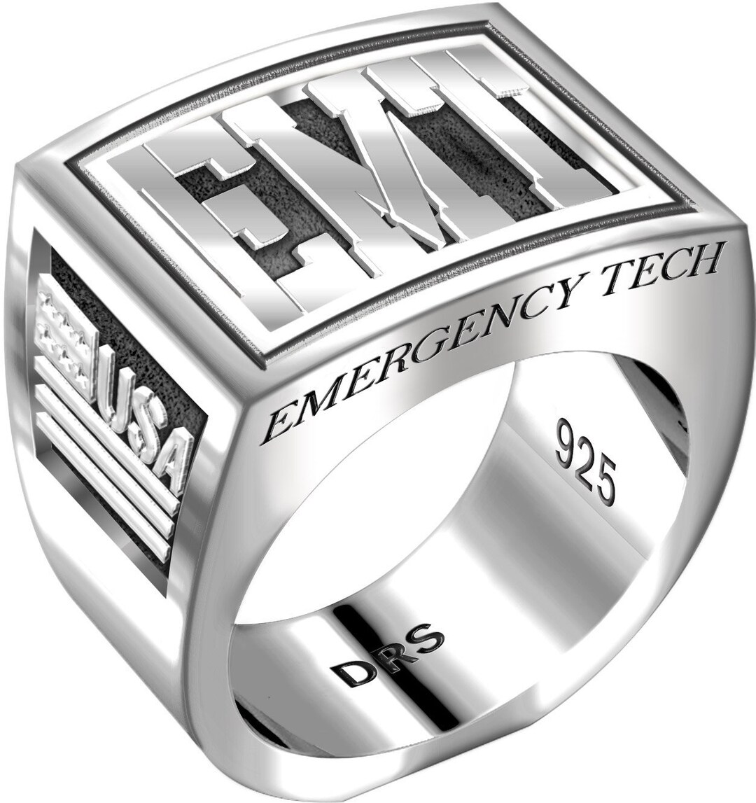 Men's Heavy 0.925 Sterling Silver EMT Ring Band - Etsy