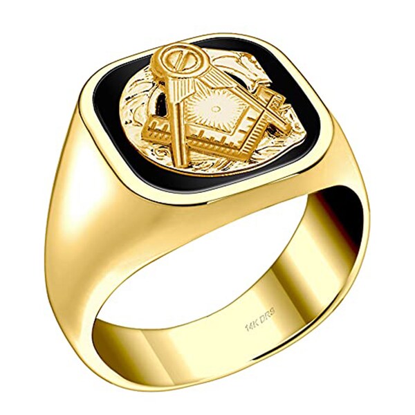 Masonic 10 K Gold Ring - Etsy