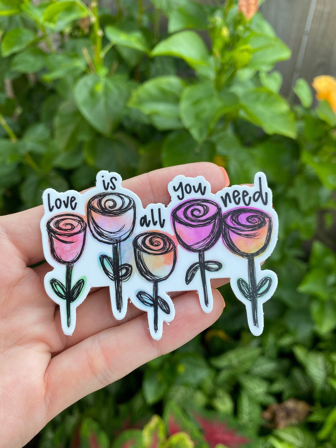 Love is All You Need Sticker | Matte Vinyl | Water Bottle | Laptop ...