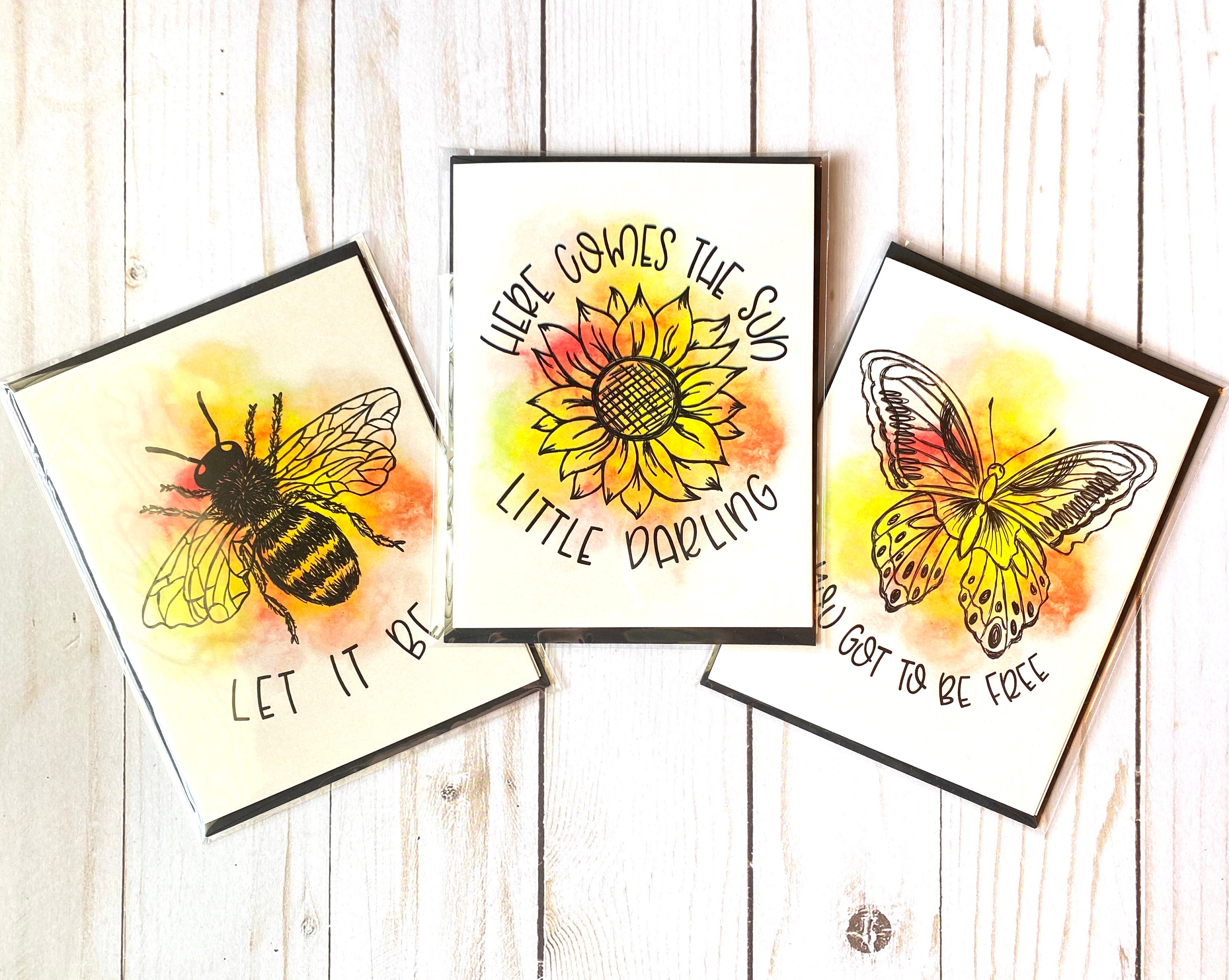 Set of 6 Beatles Inspired Greeting Cards Blank Greeting | Etsy