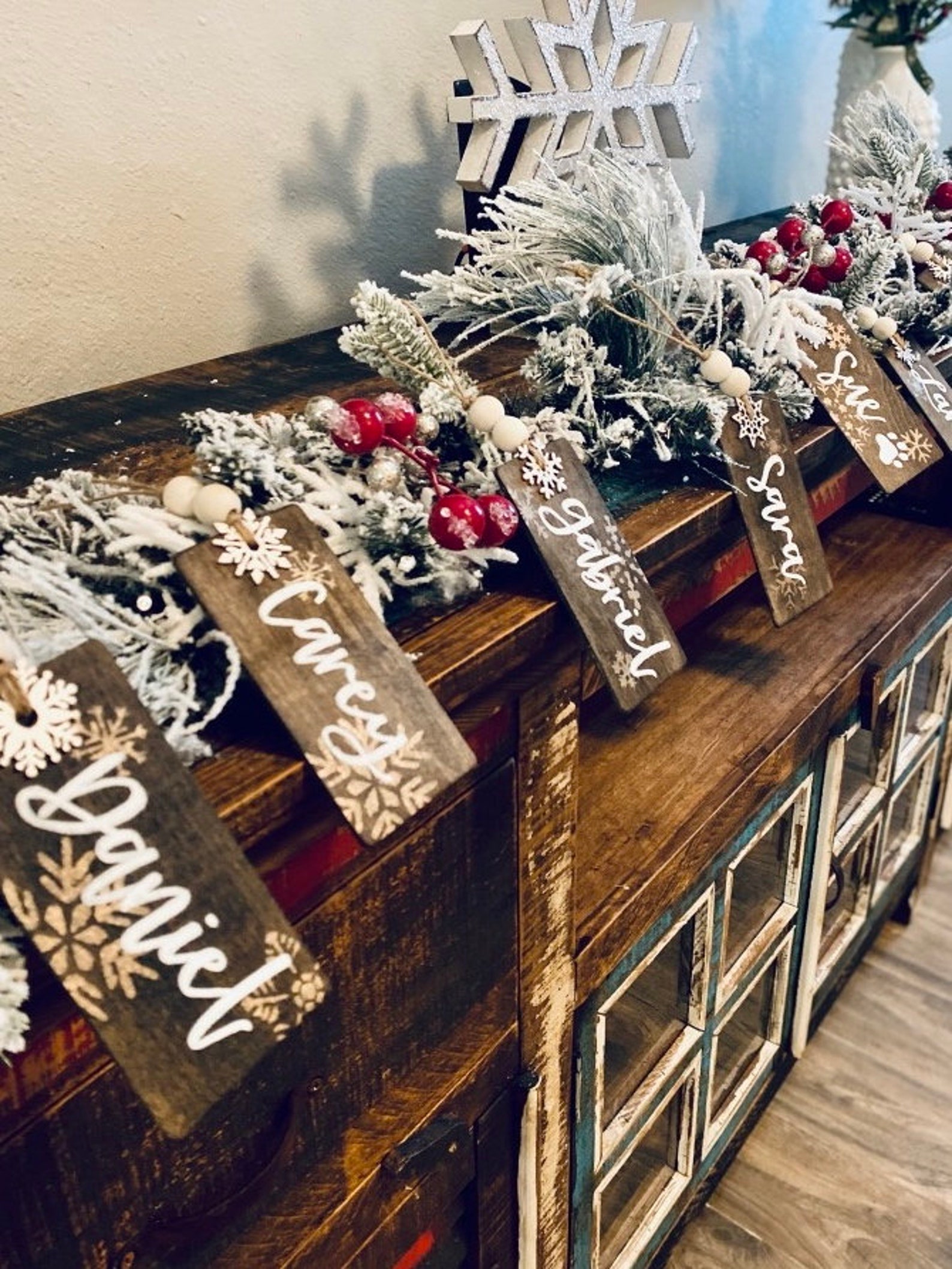 Wooden Stocking Tags Modern Farmhouse Gift Tags Natural Wood - Etsy