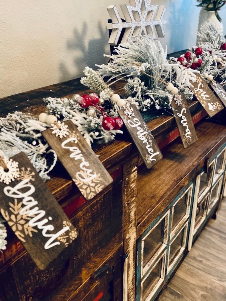 Wooden Stocking Tags Modern Farmhouse Gift Tags Natural Wood - Etsy