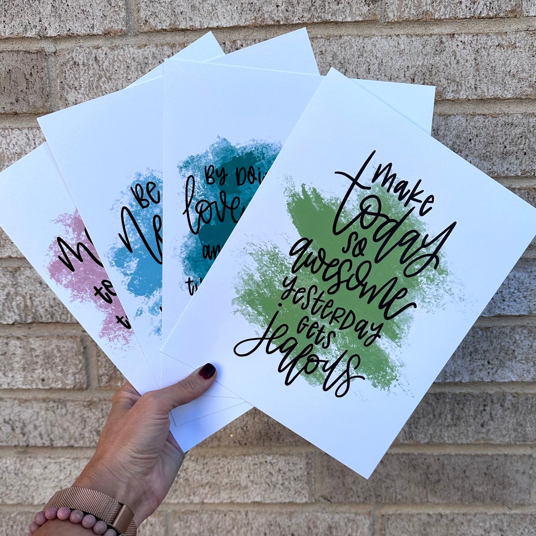 SET OF 3 Positive Teacher Quote Art Print Bundle Classroom Decor Hand ...