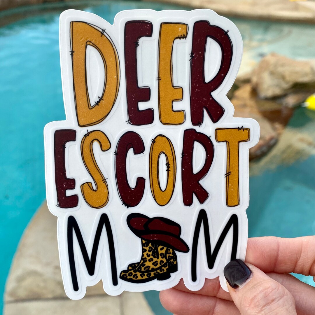 DPHS Deer Escort Vinyl Waterproof Dishwasher Safe Sticker Water Bottle ...