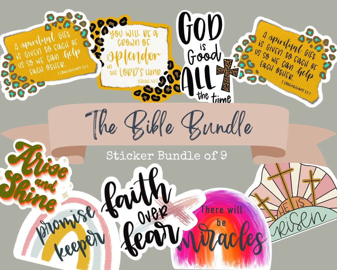 Hand Lettered Christian Sticker Bundle | Bible Verse Stickers | Faith ...