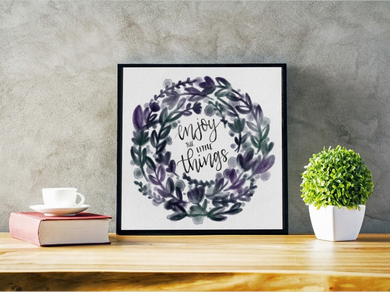 Enjoy the Little Things Handwritten Printable Art Wall | Etsy