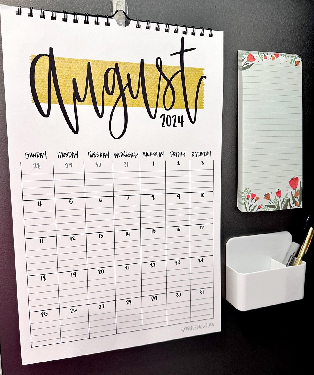 Jan 2025-dec 2025 Hand-lettered Hanging Wall Calendar, Classroom ...