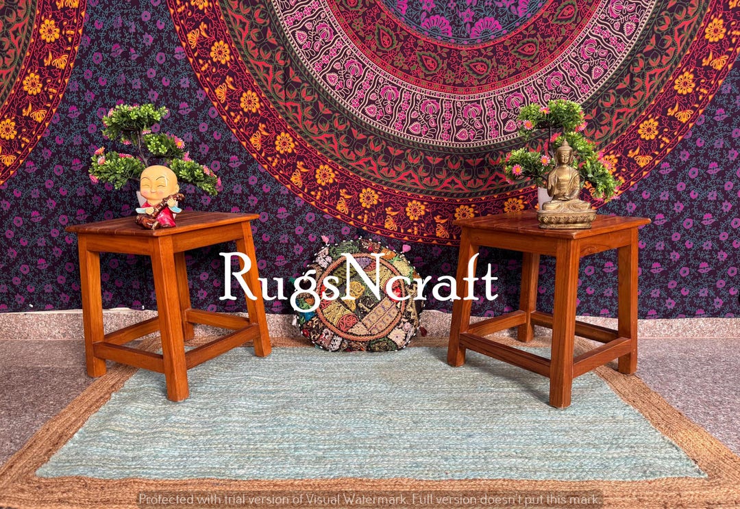 Handmade Braided Square Jute Rug, Natural Fiber Rug for Living Room ...