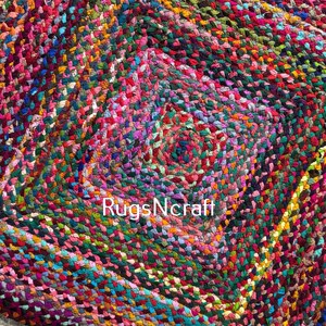 10x10 Area Rug - 10x10 Square Braided - 10x10 Oversize Square Cotton ...