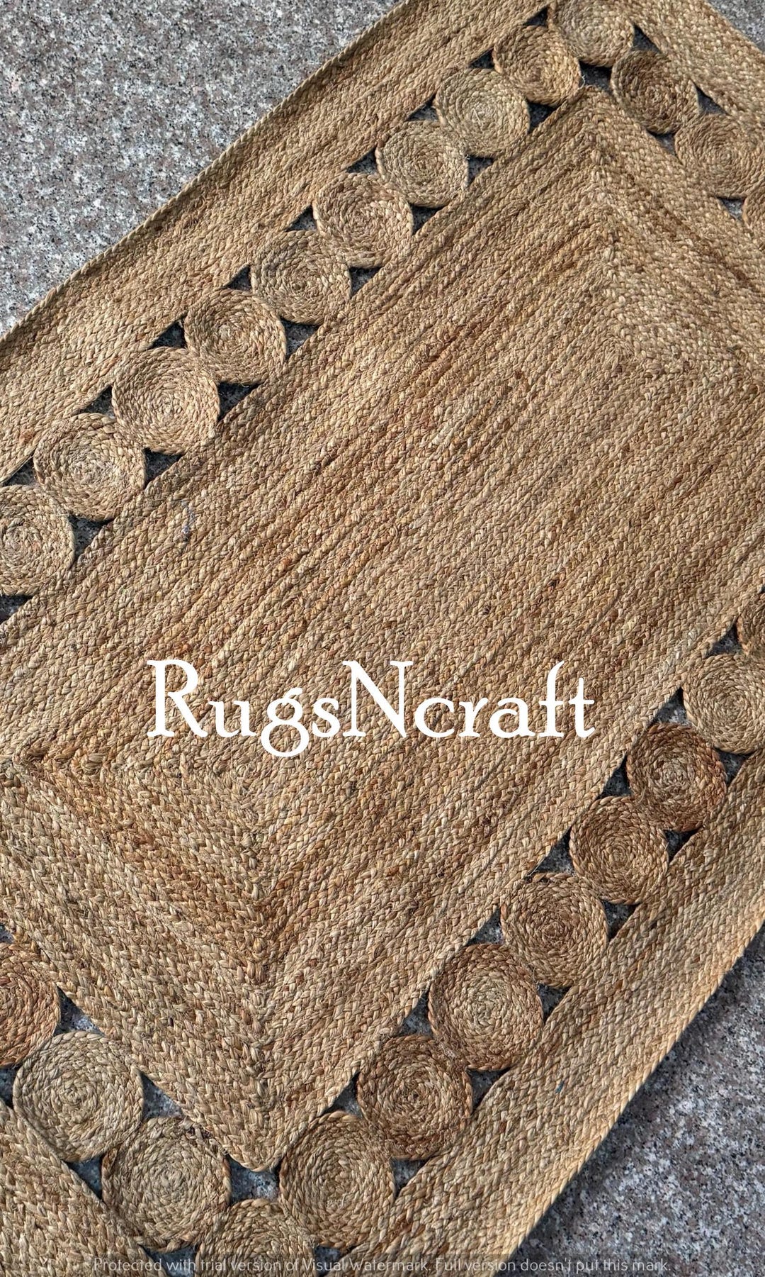 Natural Jute Braided Handmade Natural Jute Rectangle Rug Eco Friendly ...