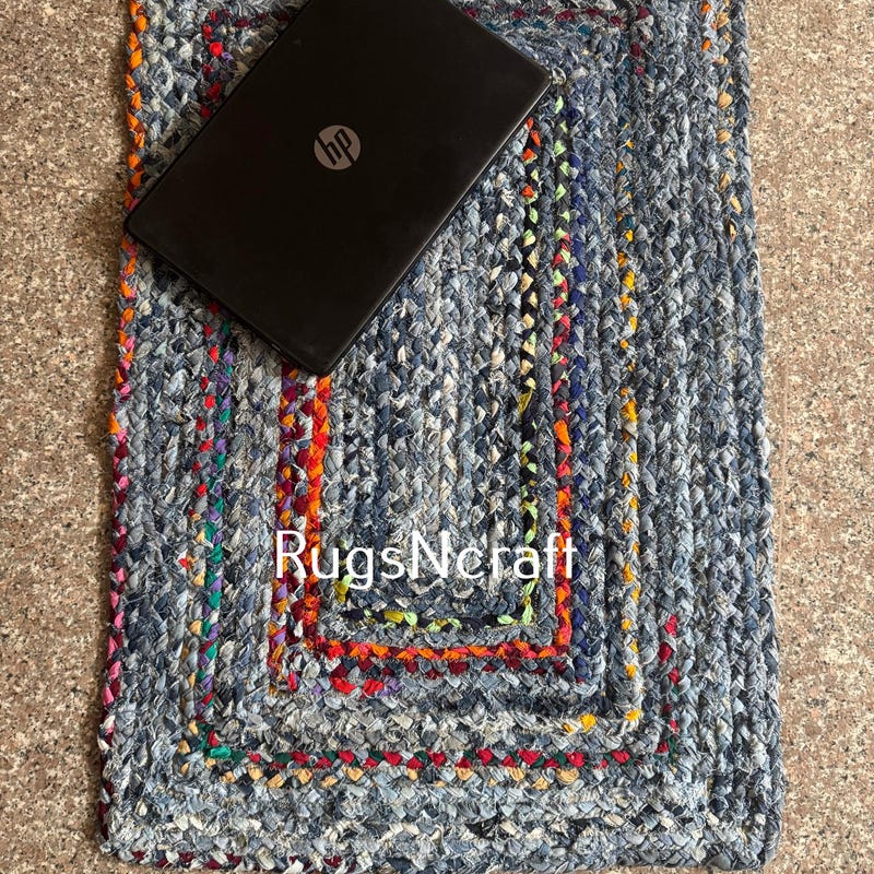 Denim Braided Rug - Etsy