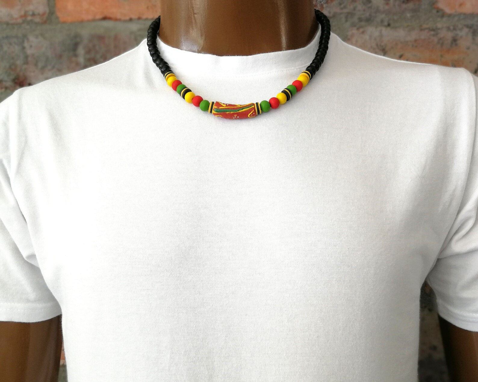 Mens African Necklace Rasta Necklace Mens Tribal Necklace - Etsy