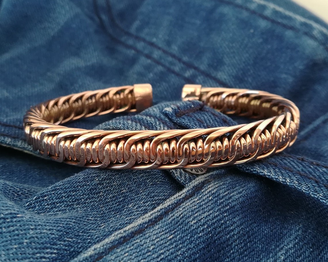 Copper Cuff Bangle Bracelet Men's Copper Bangle Bracelet - Etsy