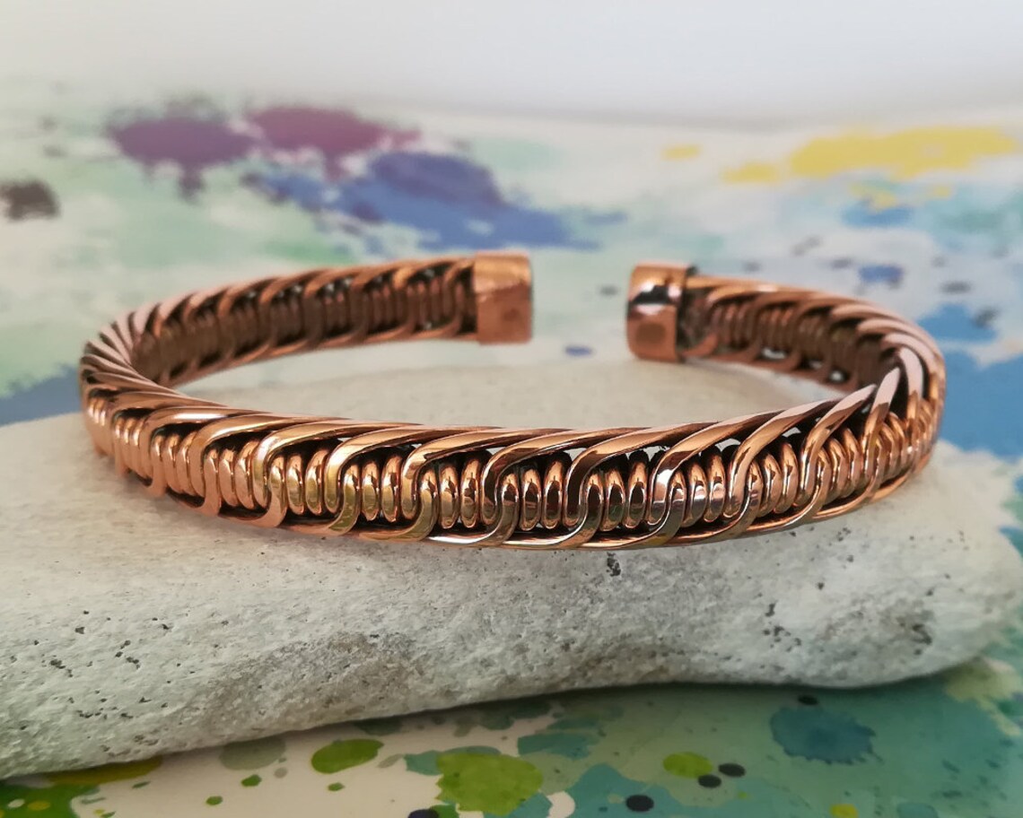 Copper Cuff Bangle Bracelet Men's Copper Bangle Bracelet - Etsy