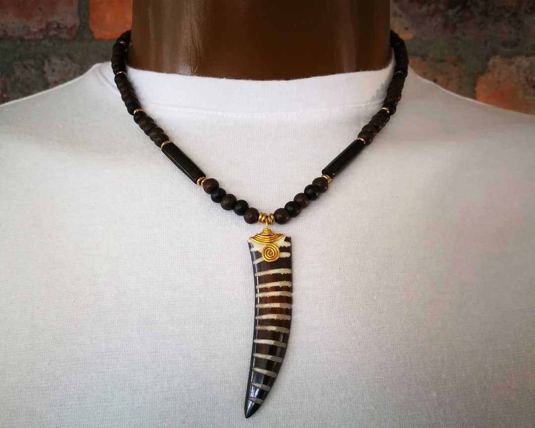 Men's African Necklace Men's African Pendant Necklace Men's Tribal ...