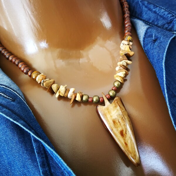 Tribal Bone Necklace - Etsy