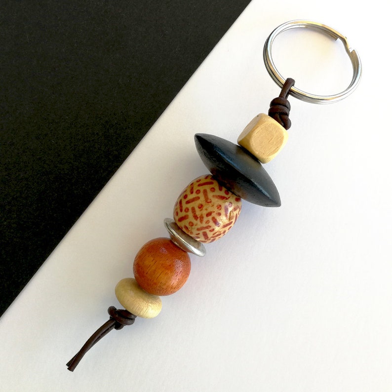 African Keychains Wood Bead Keychains African Keyrings | Etsy