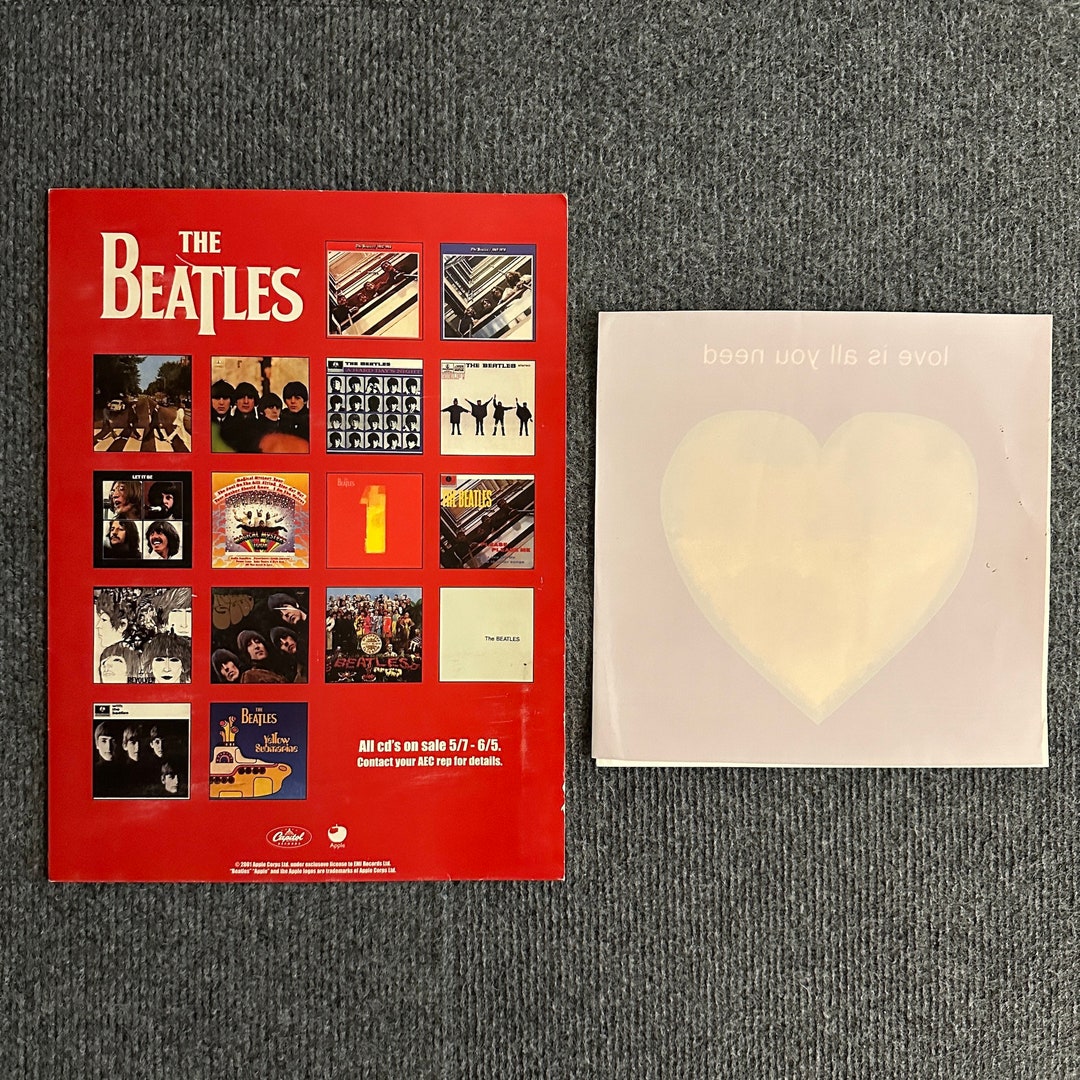 The Beatles 2001 Remasters PROMOTIONAL Folder Folio & Window Cling ...