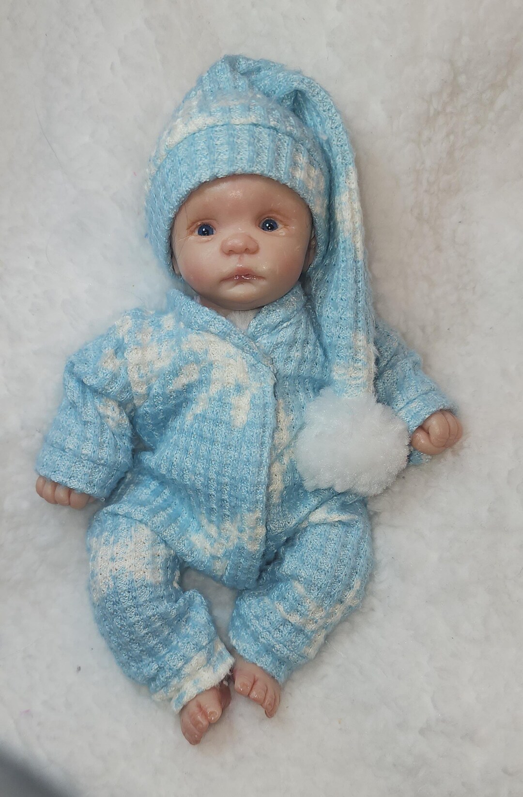 7 Inch Gender Neutral Doll Clothes Outfit Mini OOAK Polymer Clay Baby ...