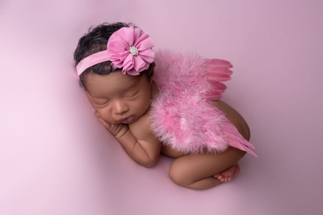 Pink Newborn Angel Wings, Rose Pink Baby Wings, Baby Fairy Wings ...