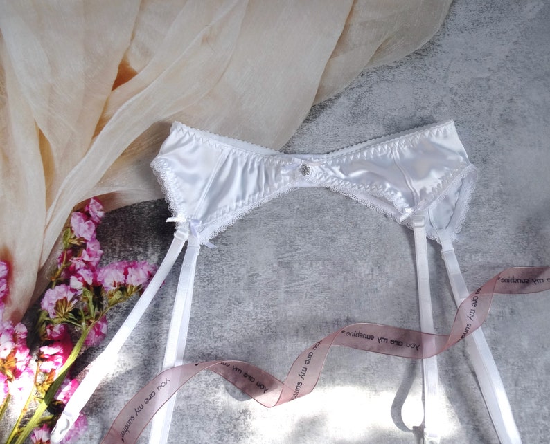 Garter Silk Bridal Lingerie Set 3 Pieces: Silk Bra Silk - Etsy