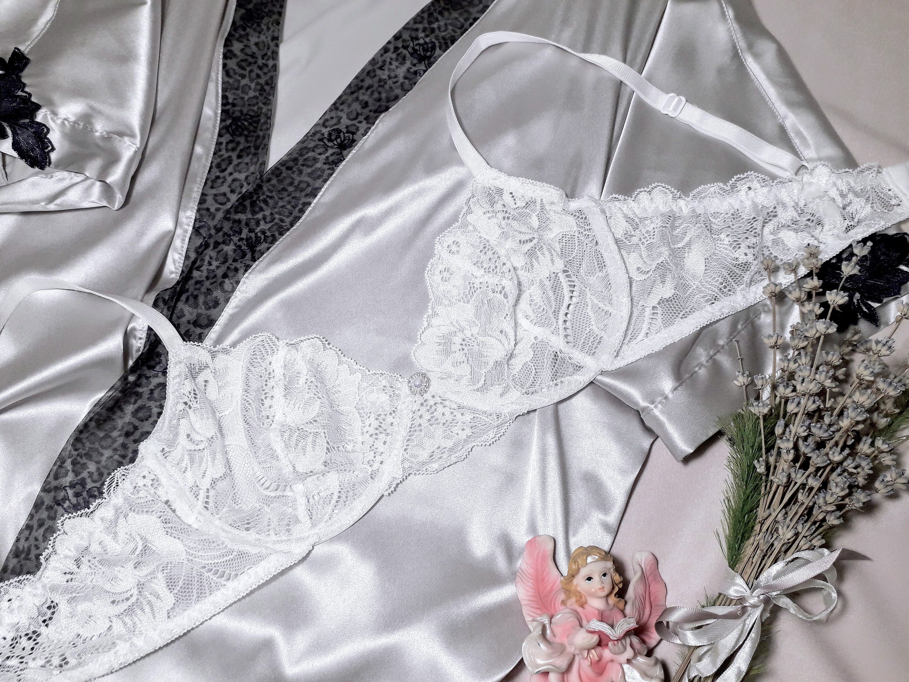 Ivory White Lace Bra See Through Bra Wedding Bra Bridal | Etsy