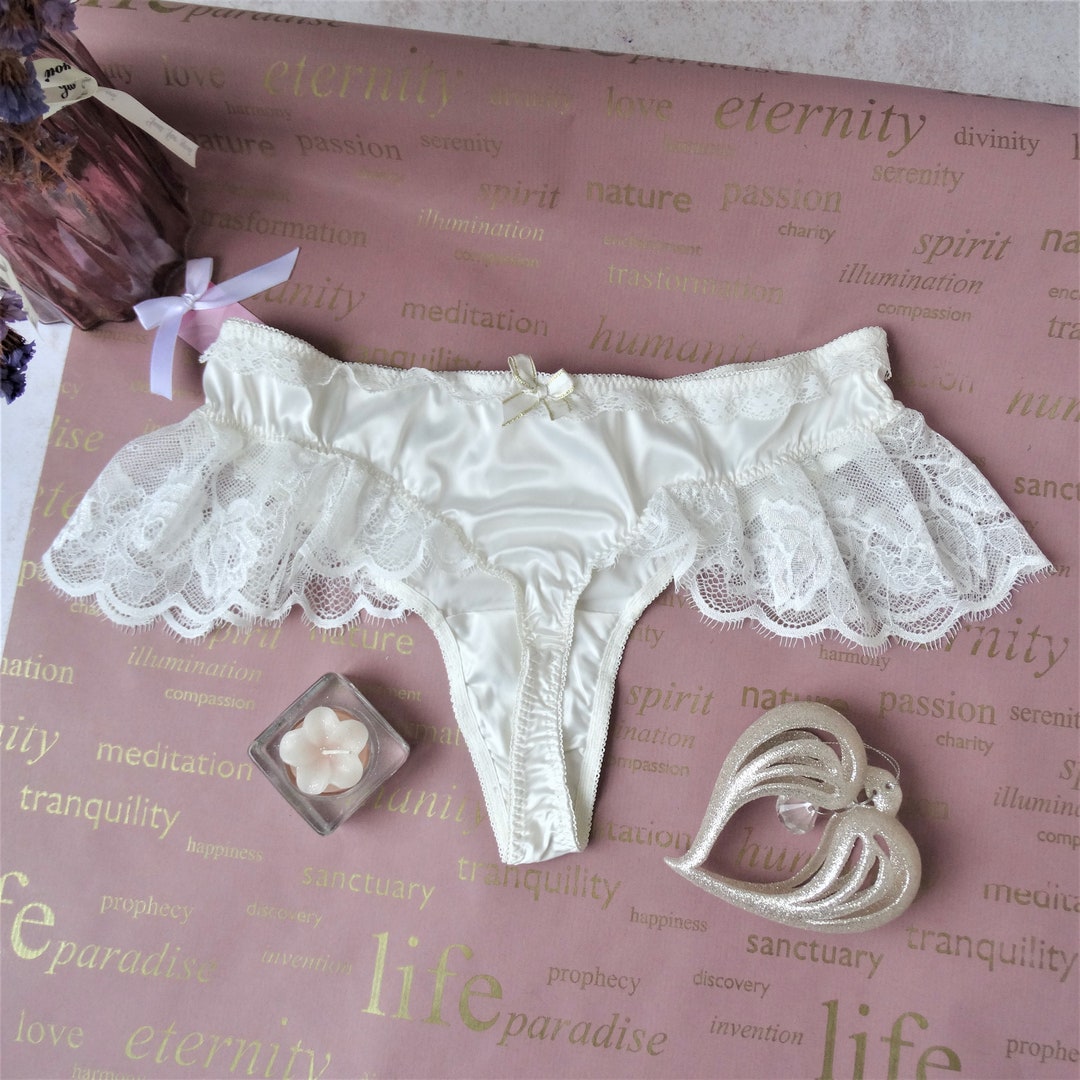 Silk Tanga Panties Sexy Bikini Satin Panties Lace Panties - Etsy