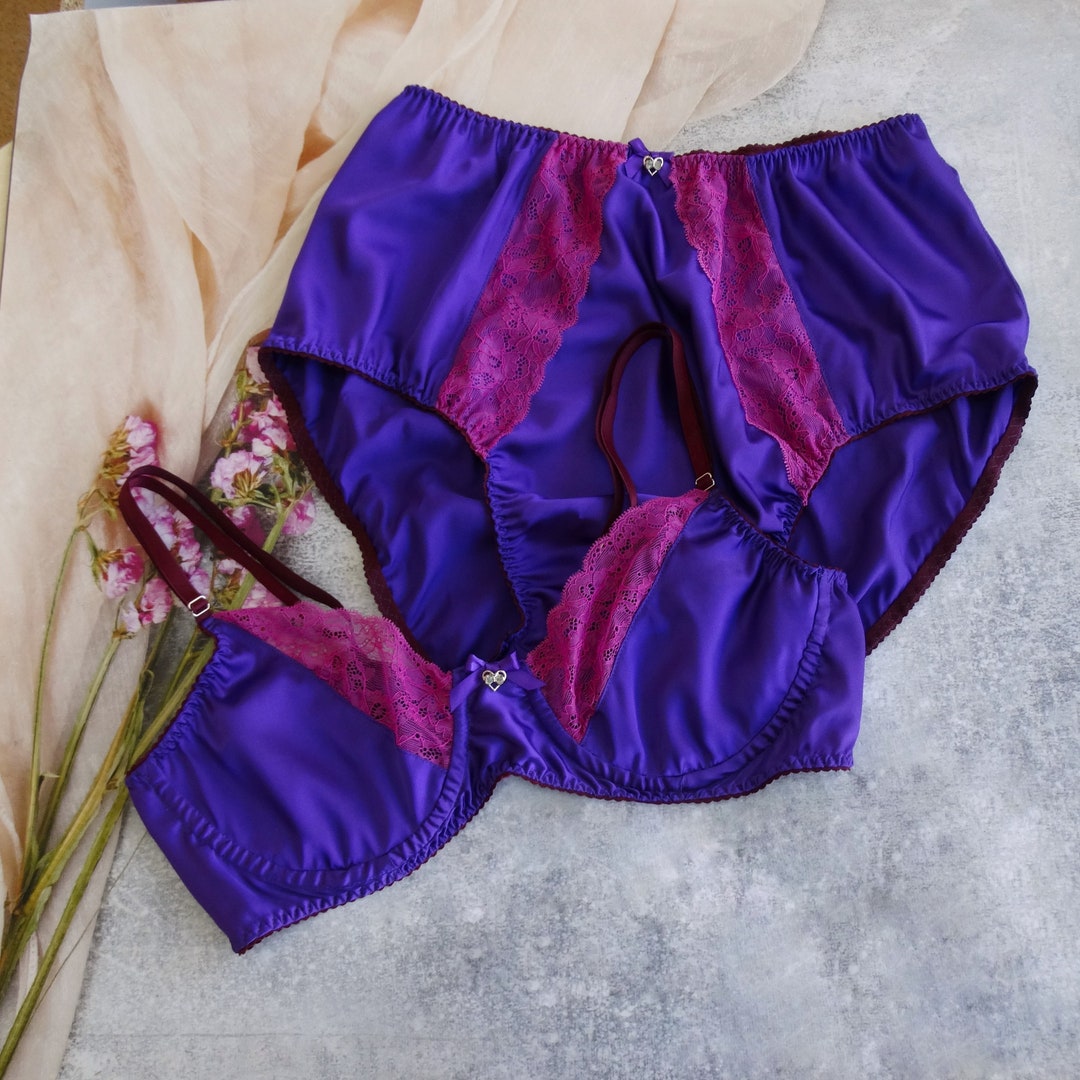Retro Vintage Silk Lace Lingerie Set, Satin Pin up Outfit - Etsy