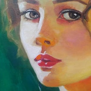 Hand-painted, Oil Painting on Canvas, Girl Portrait, 40x30 Cm – Unique ...