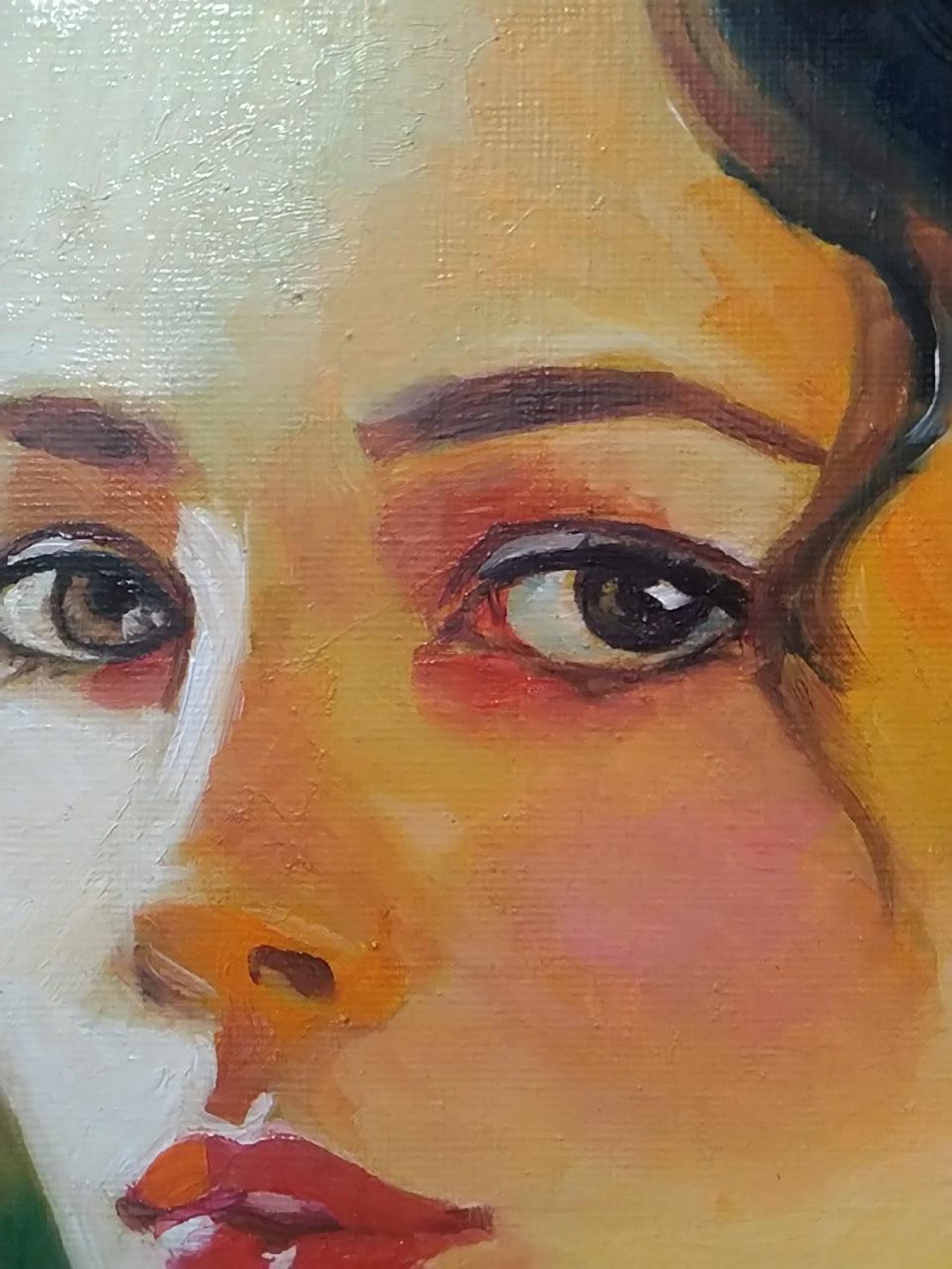 Hand-painted, Oil Painting on Canvas, Girl Portrait, 40x30 Cm Unique ...