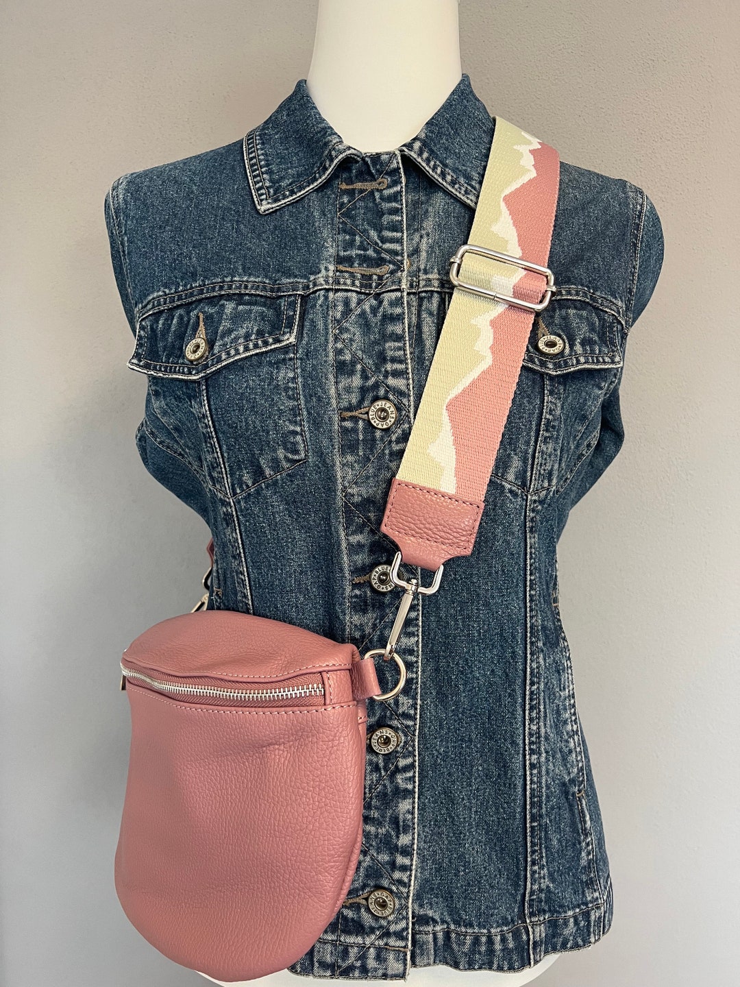 Slingbag Hip Bag Crossbag With Leather Straps and Additional Strap ...