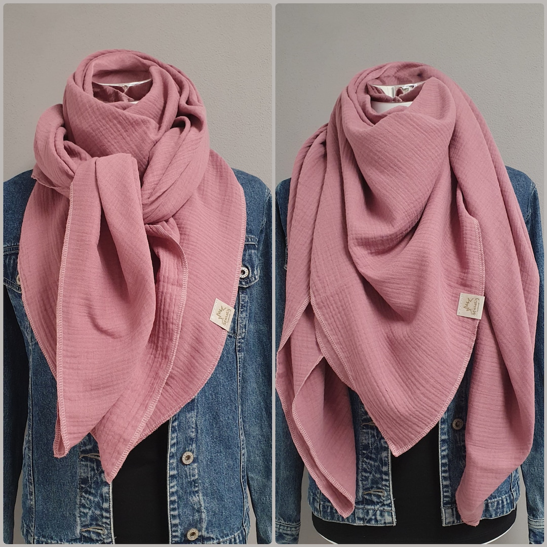 XXL Muslin Women's Scarf Scarf Muslin Scarf Mauve Old Pink - Etsy
