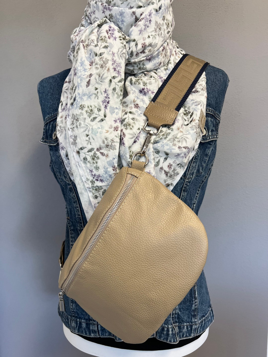 Slingbag Hipbag Belly Bag Crossbag With Leather Strap and - Etsy