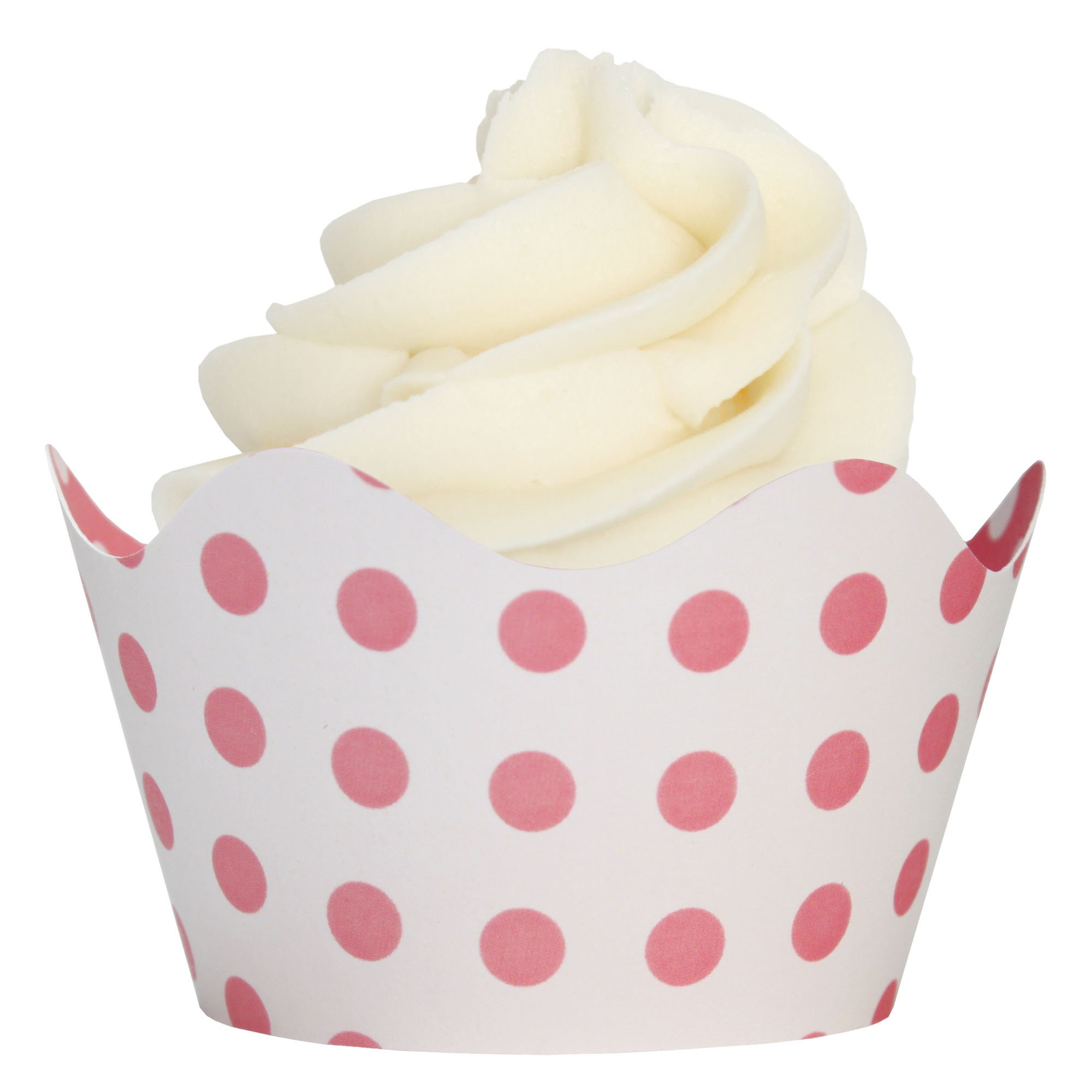 Baby Pink and White Polka Dot Cupcake Wrappers Wraps Collars | Etsy