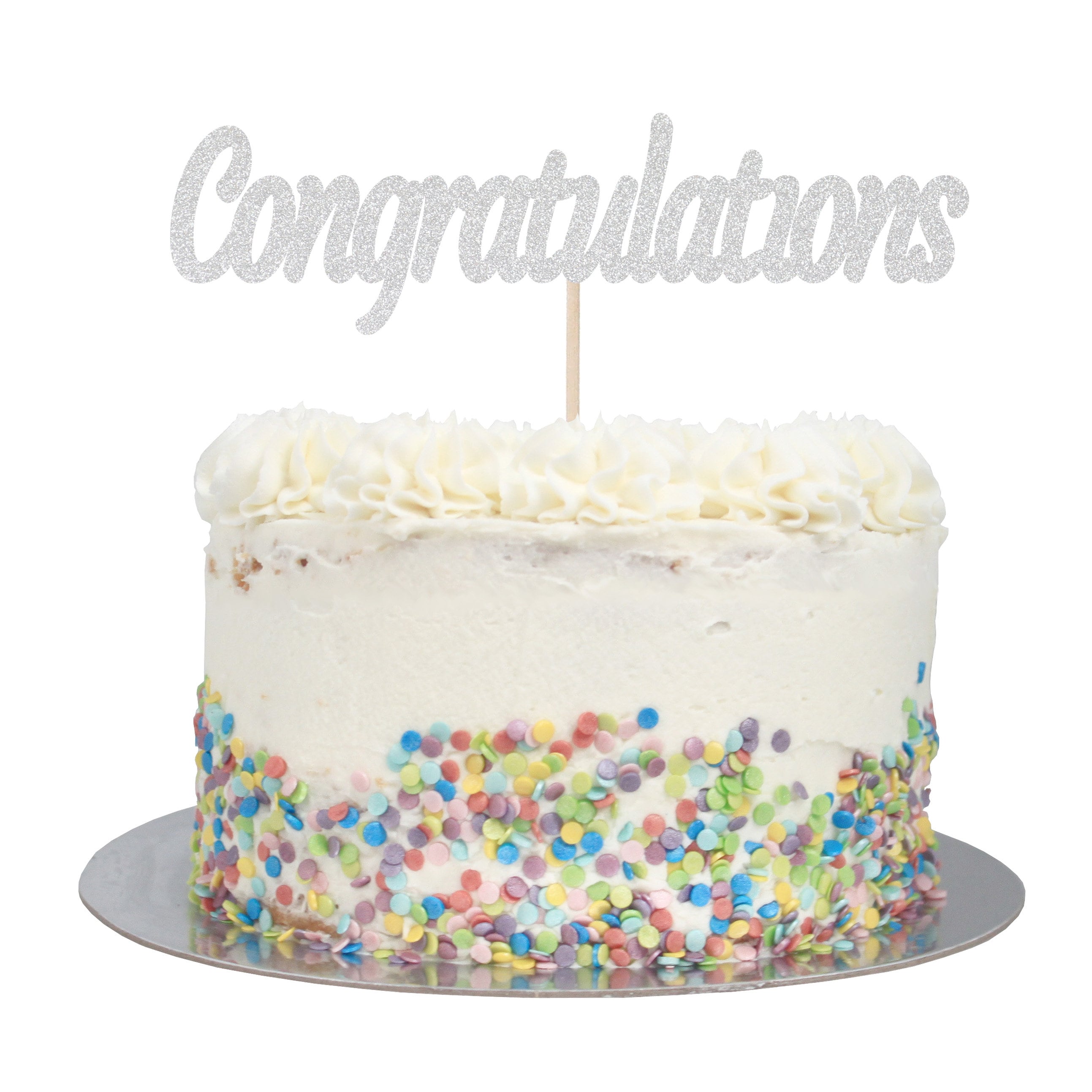 Large Glittery "congratulations" Cake Topper Approx. 7" X 3" - Etsy