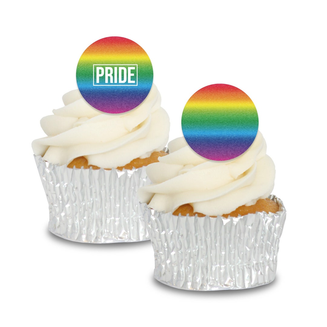 Edible Wafer Pride Cupcake Toppers Pre-cut 24/pk - Etsy