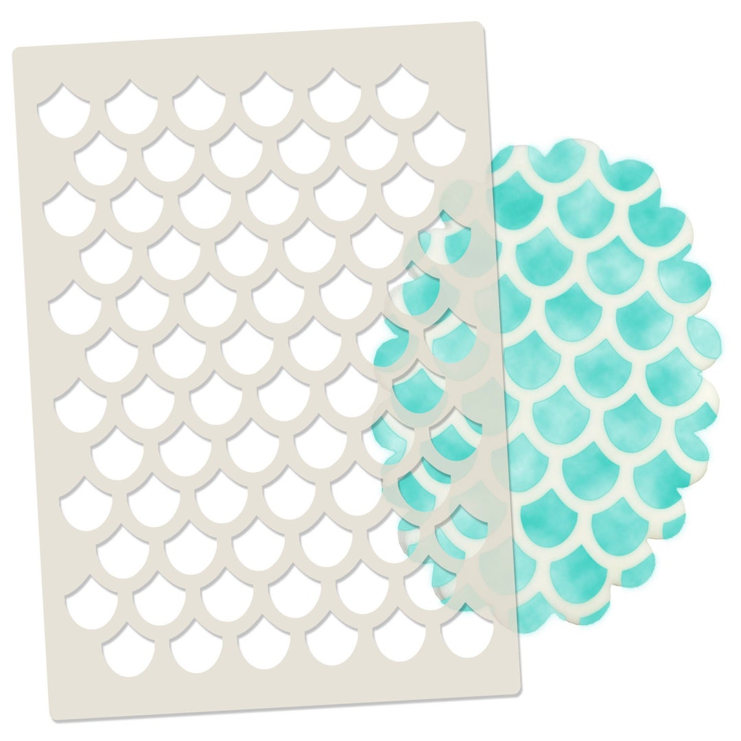 Large Fish Scale Cake Craft Stencil - Etsy