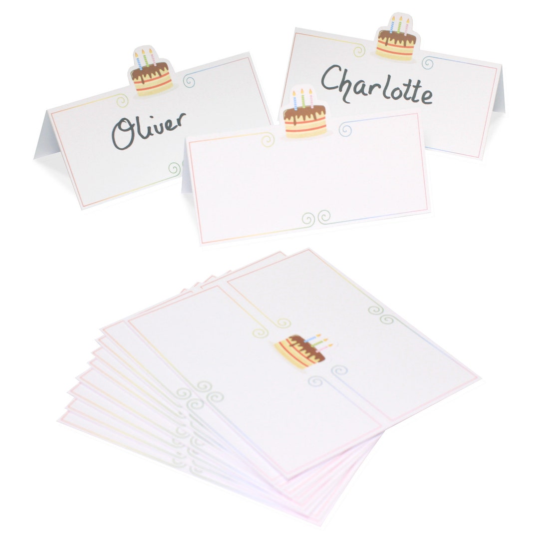 Birthday Cake Place Name Cards 12pk - Etsy