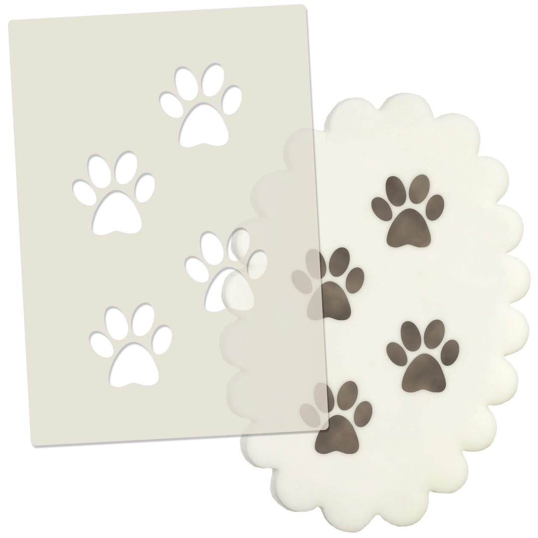 Medium Paw Print Cake Decorating Craft Icing Airbrush Stencil - Etsy