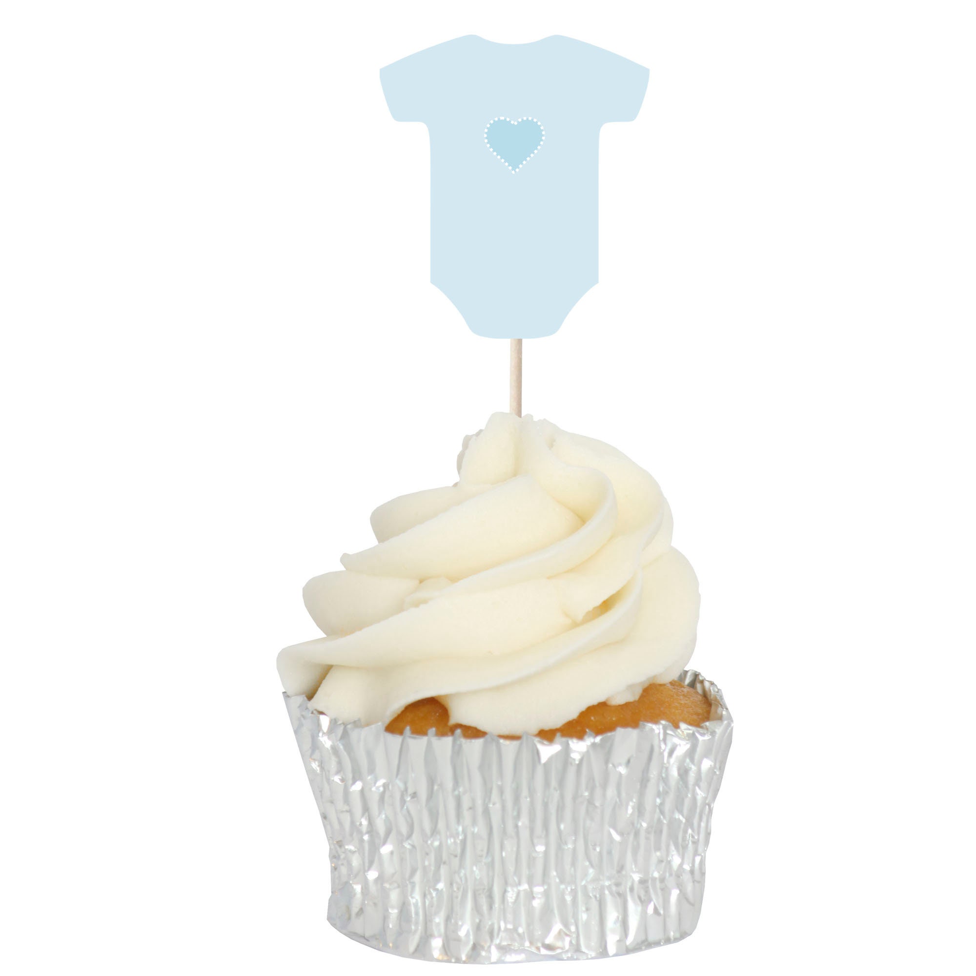 Baby Blue Shower Set Cupcake Toppers Tops Picks Pics 12pk - Etsy UK