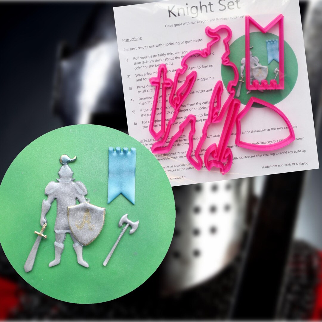 Medieval Knight Plastic Outline Cutter Tool Set of 5 for Cake ...