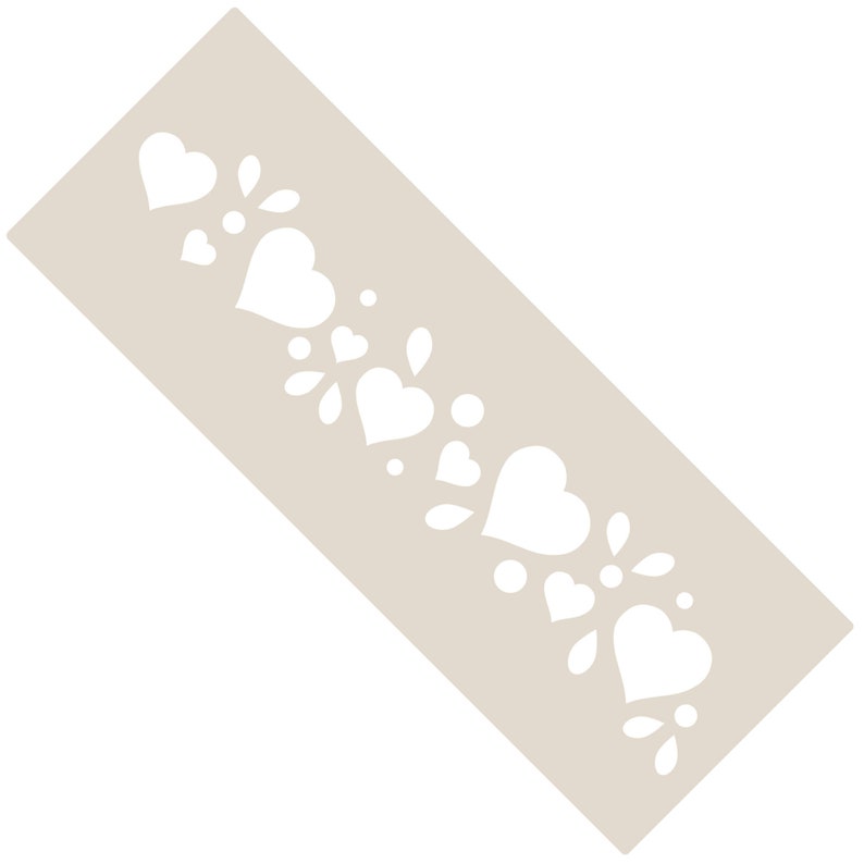 Hearts Design Border Cake Craft Stencil - Etsy