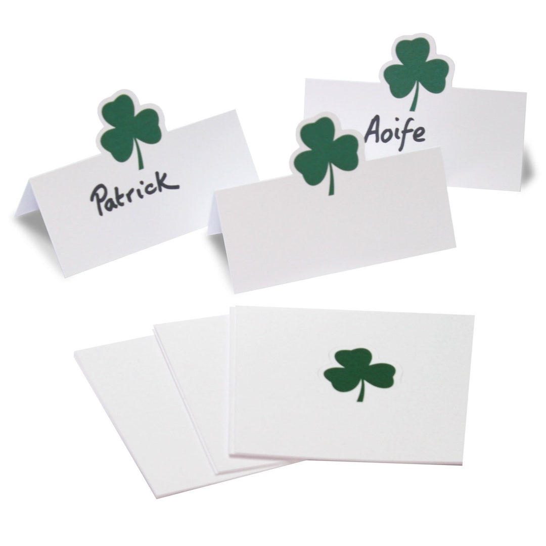 St Patrick's Day Shamrock Place Name Cards 12pk - Etsy