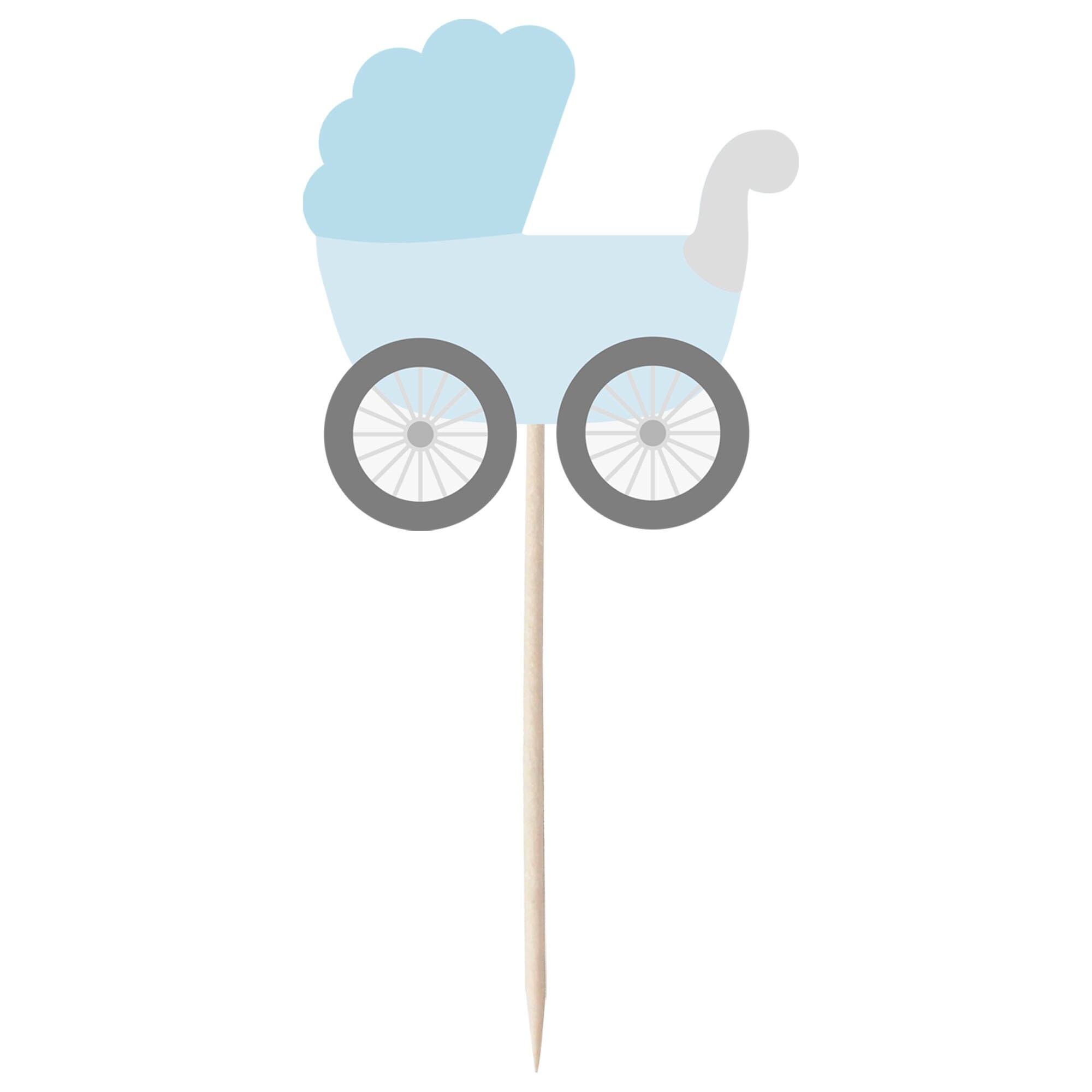 Baby Blue Shower Set Cupcake Toppers Tops Picks Pics 12pk - Etsy UK